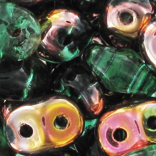 SuperDuo mm. 2.5x5 Emerald Capri Gold x10g - Perles & Co