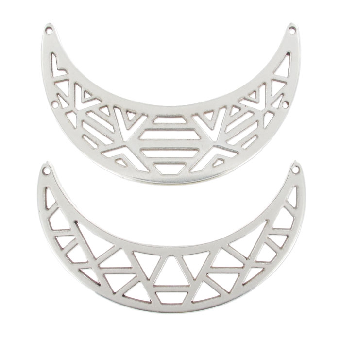 Pendente per collana torque 64x19/64x17 mm Placcatura Argento Antico x2 ...