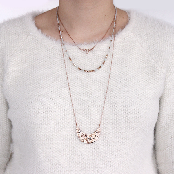 Impilabile collane d'oro rosa e ematite Amazzonite - Perles & Co