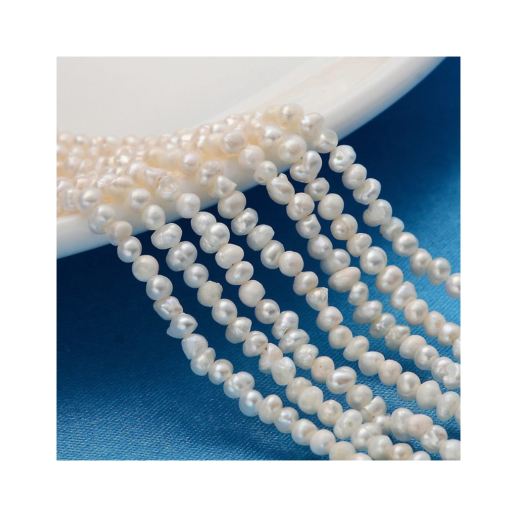 Perle d'acqua dolce piatte mm. 4x3 Bianco x20 - Perles & Co