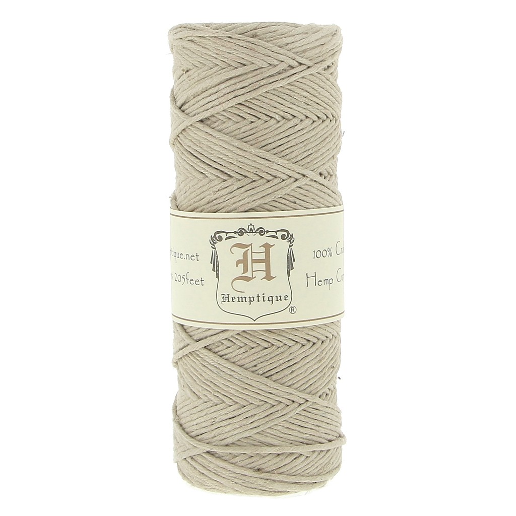 Bobina di 62 metri filo di canapa Hemp Cord 1.1 mm Naturale x1 - Perles ...