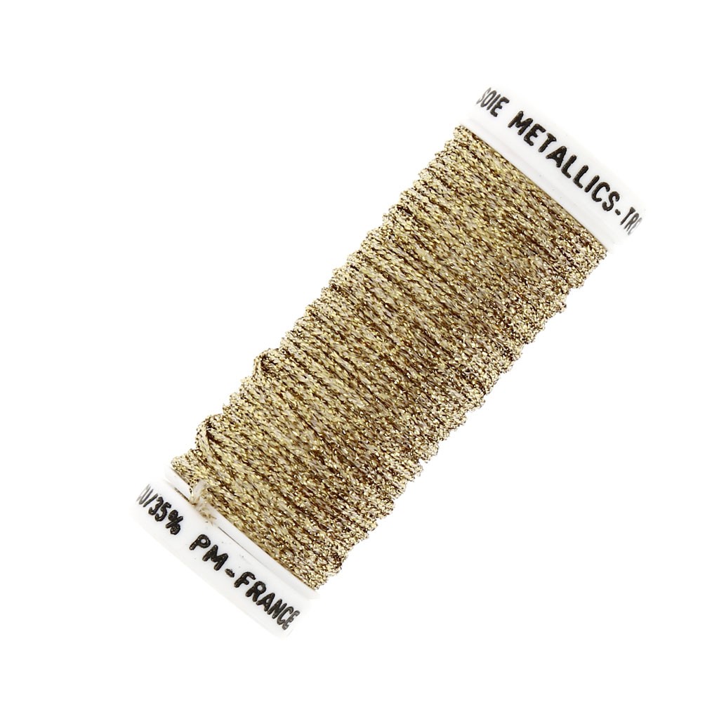 Filo da ricamo metallizzato intrecciato 16 Au ver à Soie Ocra d'oro ...