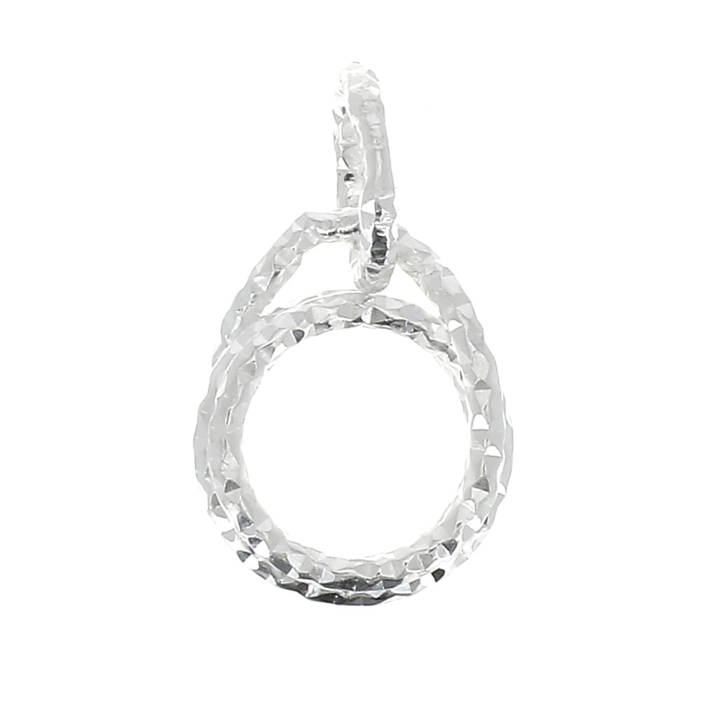 Pendente con castone diamantato 10x8mm per cabochon 6 mm - Argento 925 ...