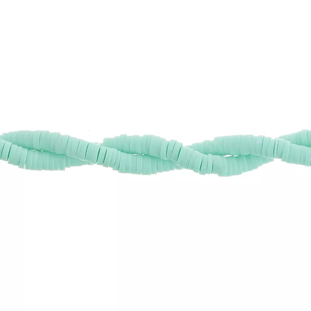 Perle rondelle in pasta polimerica Heishi 4x1 mm - Menta x45cm - Perles ...