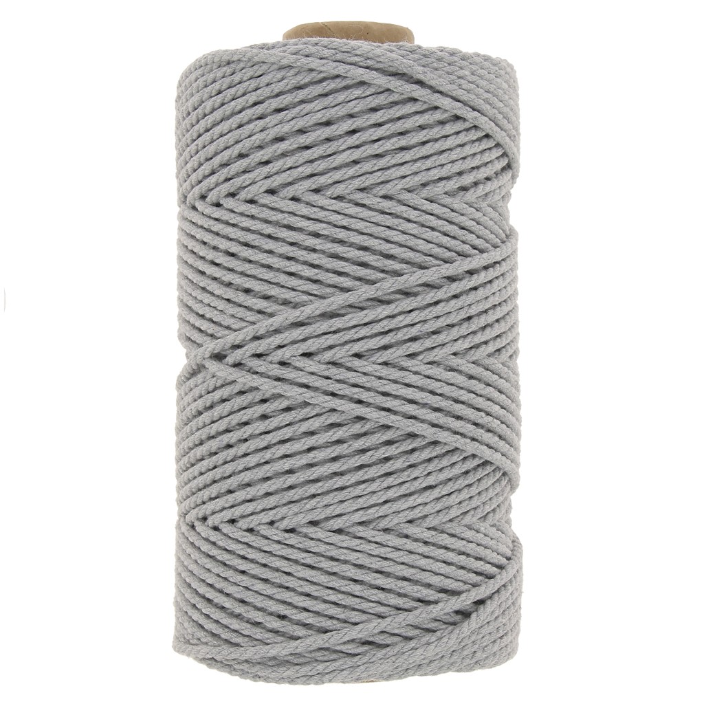 Rocchetto di filo di cotone per macramè 2 mm - Grigio chiaro x100m ...