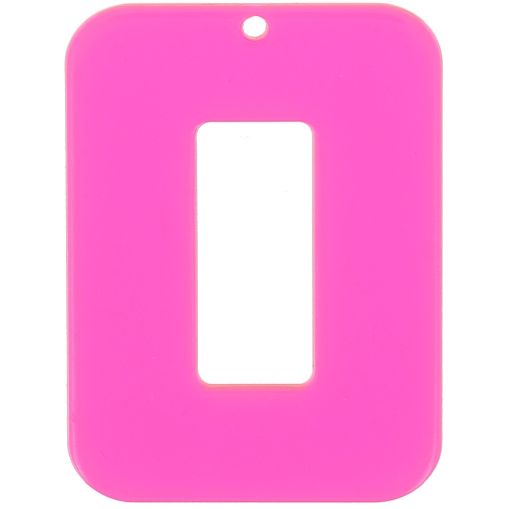 Pendente rettangolo cavo in acrilico trasparente 40x30 mm - Rosa ...