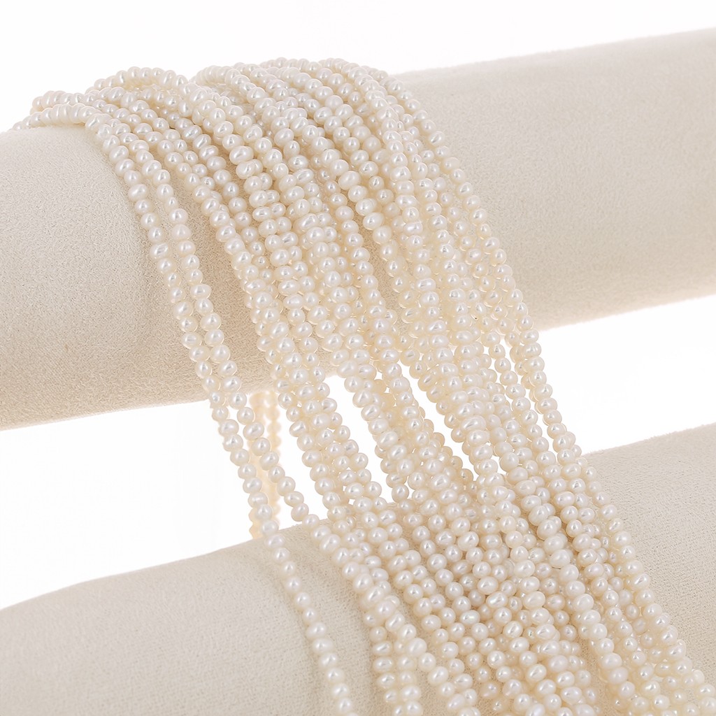 Perle tonde appiattite irregolari d'acqua dolce 3x2,5 mm - Grado AA+ ...