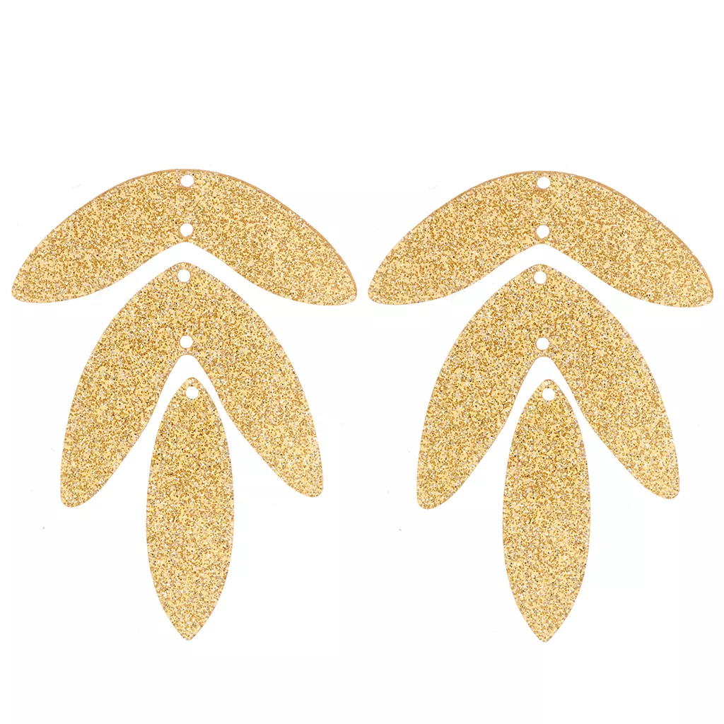 Set di 6 pendenti a forma di foglia in acrilico 62x45 mm da montare ...