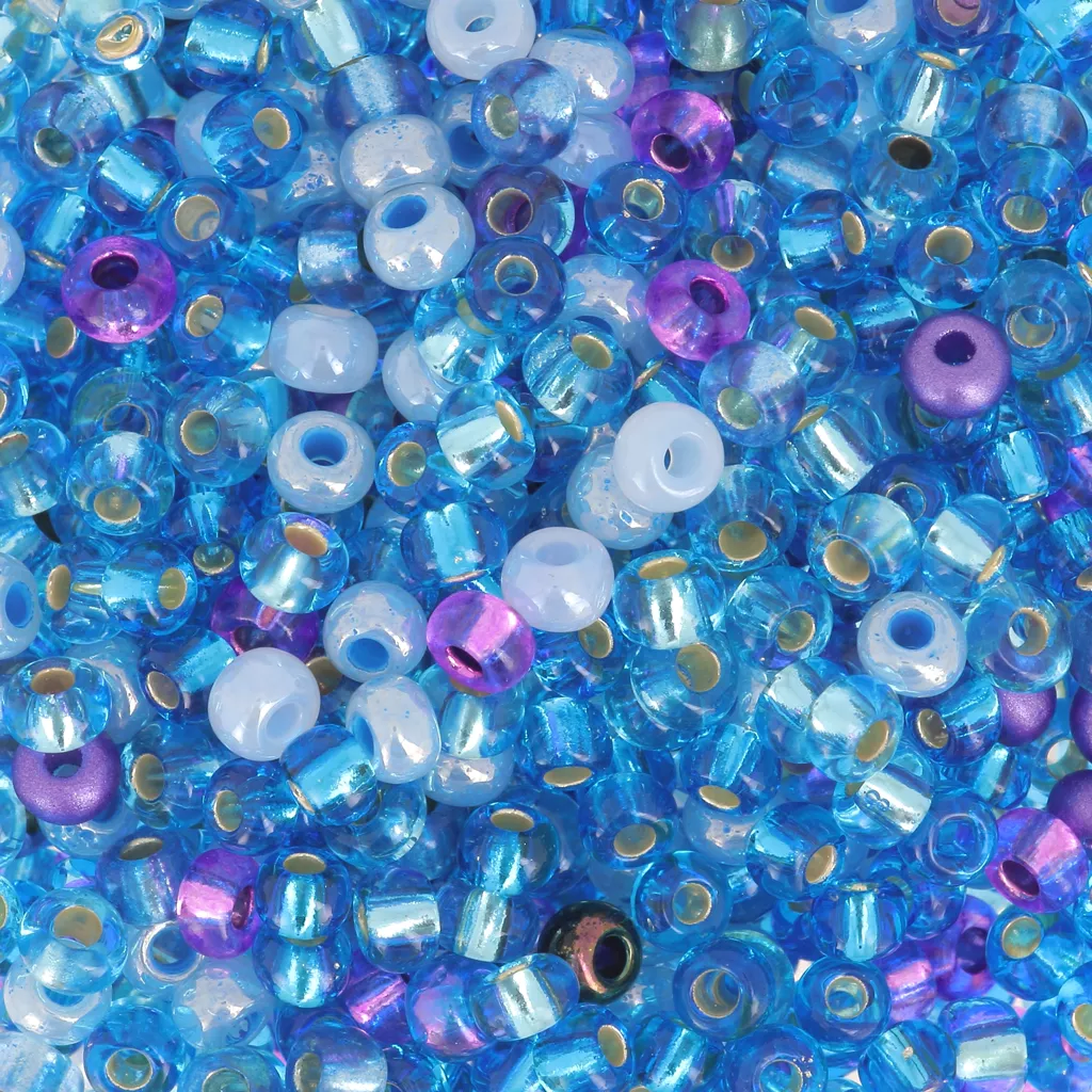 Preciosa Perle di semi 8/0 3 mm - Mix Blu - Viola x20g - Perles & Co