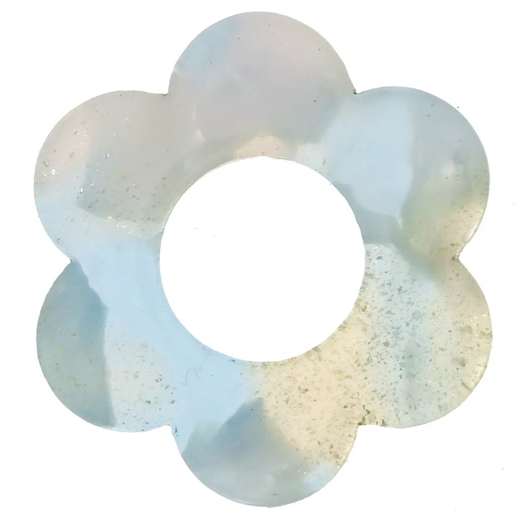 Pendente a forma di fiore in acetato da 18 mm - Tartaruga - Azzurro ...