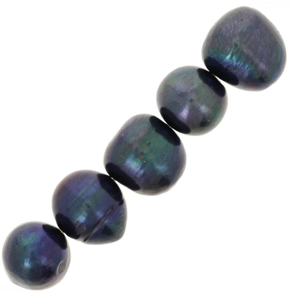 Perle rotonde d'acqua dolce da 10 mm - Grado AA - Nero perlato x6 ...