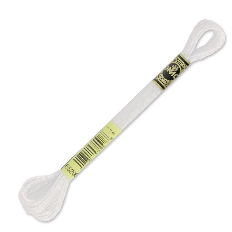 Filo da ricamo DMC Moulinè Effet Lumière White (5200) x8m - Perles & Co