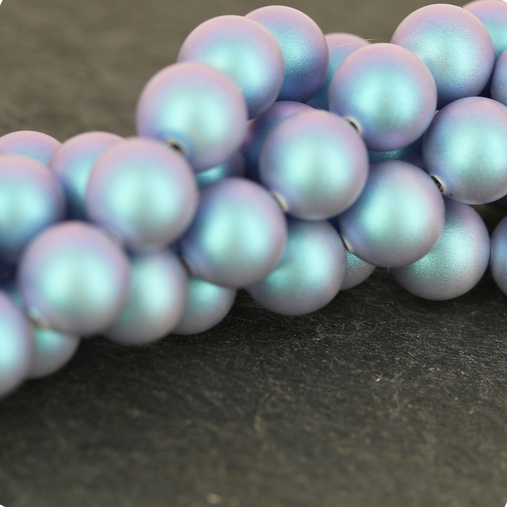 Perline PureCrystal 5810 mm. 12 Iridescent Light Blue Pearl x4 - Perles ...